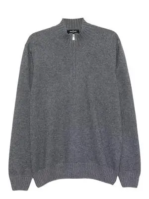 GRAN SASSO Half-zip Knitted Sweater - Grey