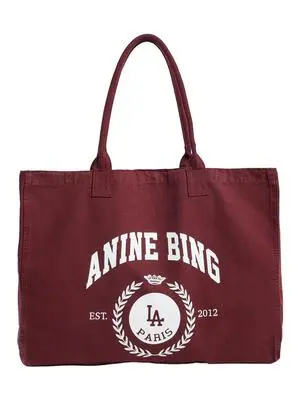 ANINE BING ANINE BING Leo Canvas Collegiate Tote Bag Fig