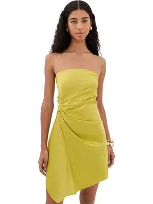 Staud Adriana Silk Dress - Citron