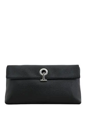 Veronica Beard Anchor Clutch In Textured Leather - Black