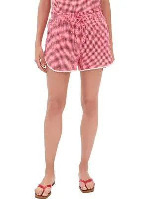 Xirena Starla Gingham Check Shorts - Cherry Red