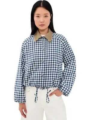 Barbour Ovingham Gingham Check Casual Jacket - Gingham Navy/neutral