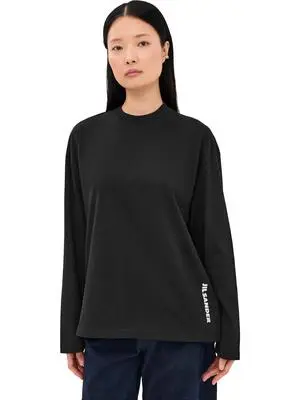 JIL SANDER Long Sleeve Cotton T-shirt - Black