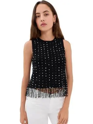 Rag & Bone James Tank With Fringe Hem - Black