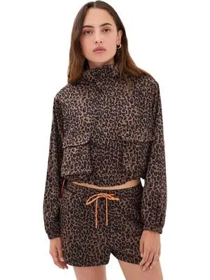 The Upside Ludlow Ace Print Shell Jacket - Leopard