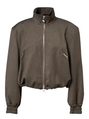 Attico Virgin Wool-blend Bomber Jacket - Grey