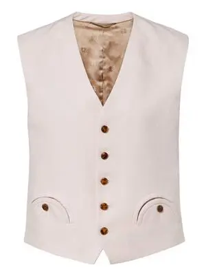 BLAZÉ MILANO Feral Linen Vest In Glycine - Pink