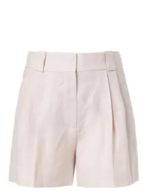 BLAZÉ MILANO Selle Pleated Linen Shorts - Pink