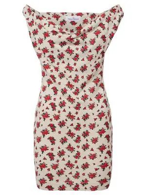 VIVIENNE WESTWOOD Anna Floral Cotton Jersey Mini Dress - White