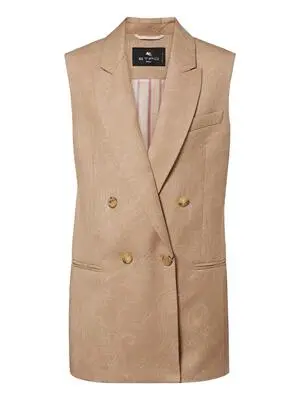 Etro Wool Jacquard Vest - Beige