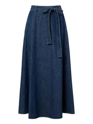 Valentino Garavani Chambray Midi Skirt - Blue