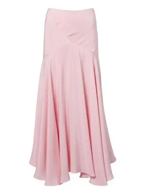 RODARTE Silk Crêpe Midi Skirt - Pink