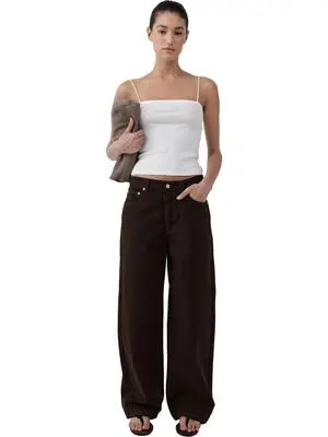 ST. AGNI Canvas Classic Mid Rise Straight Leg Jeans - Bark