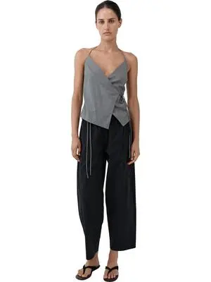 ST. AGNI Fine Rouleau Crop Pants - Black