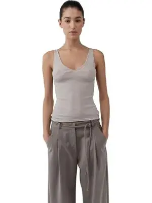 ST. AGNI Baby Wool Scoop Cami - Soft Ash
