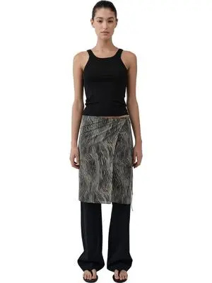 ST. AGNI Savannah Silk Wrap Skirt - Sand