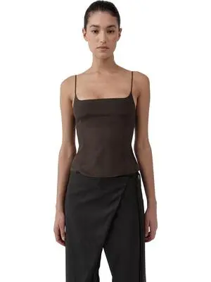 ST. AGNI Stretch Silk Cami - Cedar