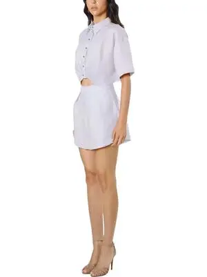 MIA PECULIAR Tailored Linen High Waist Shorts - White