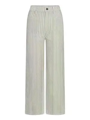 FRAME Anchor Striped Straight-leg Jeans - Neutrals