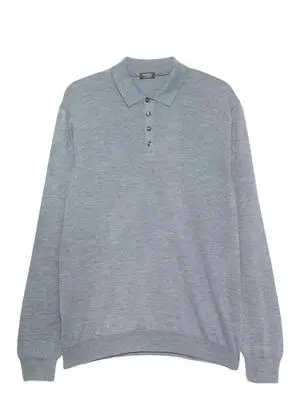 GRAN SASSO Buttoned Long-sleeve Polo Shirt - Grey