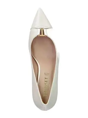 TWINSET Logo Plaque Pointed-toe Pumps - White