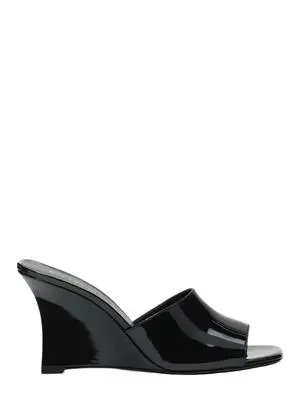 STUART WEITZMAN Vinnie Patent Wedge Sandals - Black