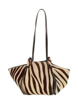 Yuzefi Yuzefi Zebra-Print Pony-Effect Shoulder Bag Neutrals