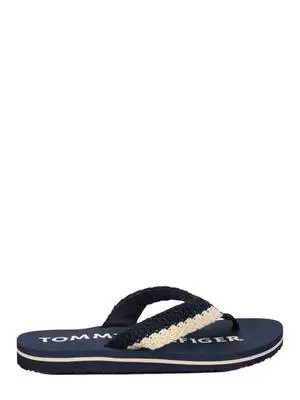 Tommy Hilfiger Crochet Knit Flip Flops - Blue