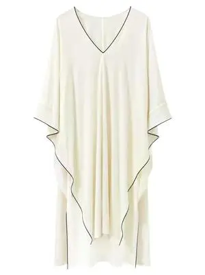 Alberta Ferretti Piped Handkerchief-hem Dress - Neutrals