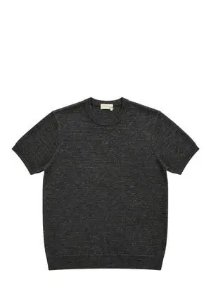 HERITAGE Fine-knit Short-sleeve T-shirt - Grey
