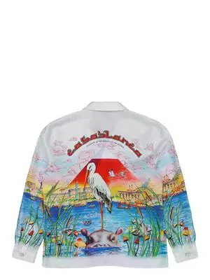 Casablanca Egypt As It Was Cuban-collar Shirt - White