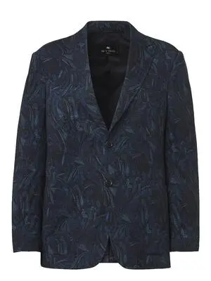 Etro Paisley Wool-blend Jacquard Blazer - Blue