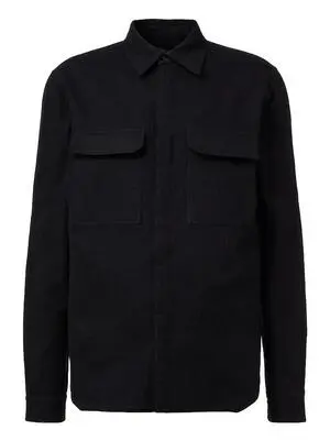 Rick Owens Work Cotton And Wool Flannel Shirt - Black
