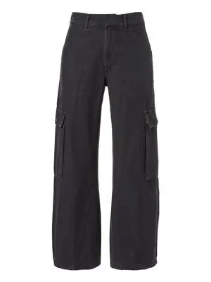 Citizens Of Humanity Thassos Cropped Cargo Jeans In Washed - Black