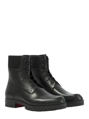 CHRISTIAN LOUBOUTIN Trapman Tct 2 Leather Lace-up Boots - Black