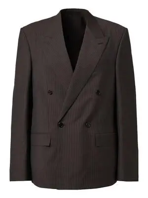 Gucci Pinstripe Wool And Mohair Blazer - Brown