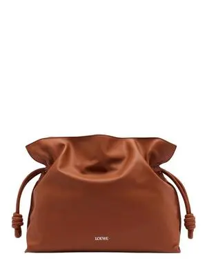 Loewe Flamenco Large Leather Clutch - Brown