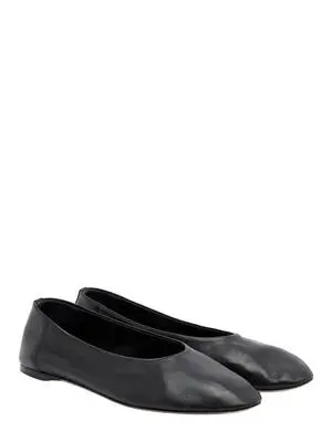 TOTEME Leather Ballet Flats - Black