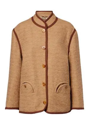 BLAZÉ MILANO Curly Cotton And Linen-blend Jacket - Brown