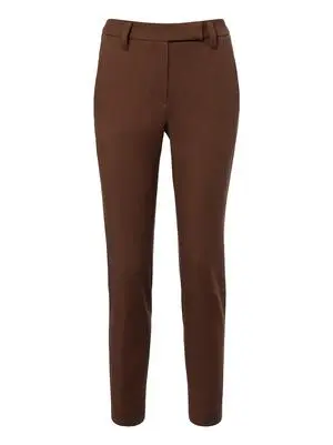 Brunello Cucinelli Cotton-blend Slim Pants - Brown