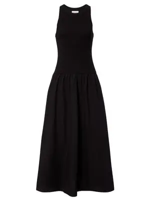 Velvet By Graham & Spencer Romilly Cotton-blend Midi Dress - Black