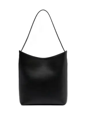 THE ROW Alma Medium Leather Shoulder Bag - Black