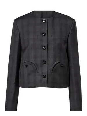 BLAZÉ MILANO Checked Virgin Wool Jacket - Grey