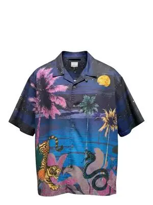 Ksubi Moonlight Diner Graphic-print Shirt Blue