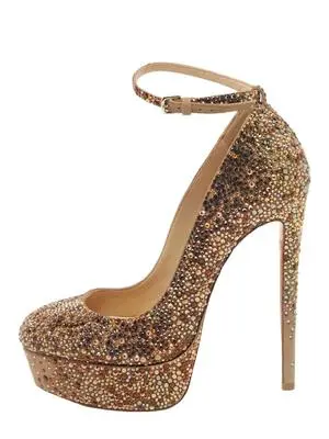 JIMMY CHOO Crystal-embellished Ankle-strap Pumps - Neutrals