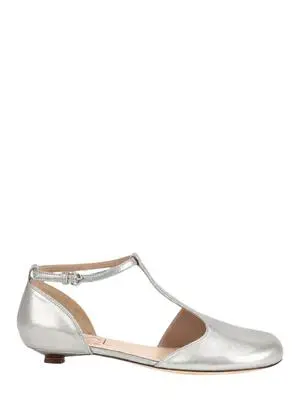 Agl Metallic-effect T-bar Ballet Flats - Silver