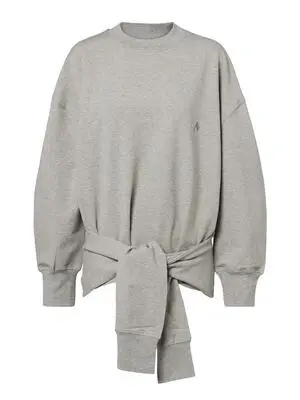 Attico Oversized Draped Sweatshirt - Grey