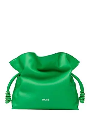 Loewe Flamenco Coil Mini Leather Clutch - Green