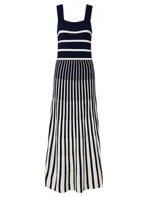Velvet By Graham & Spencer Aveline Striped Knitted Maxi Dress - Blue