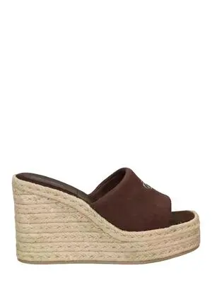 Calvin Klein Plaque Wedge Espadrilles - Brown